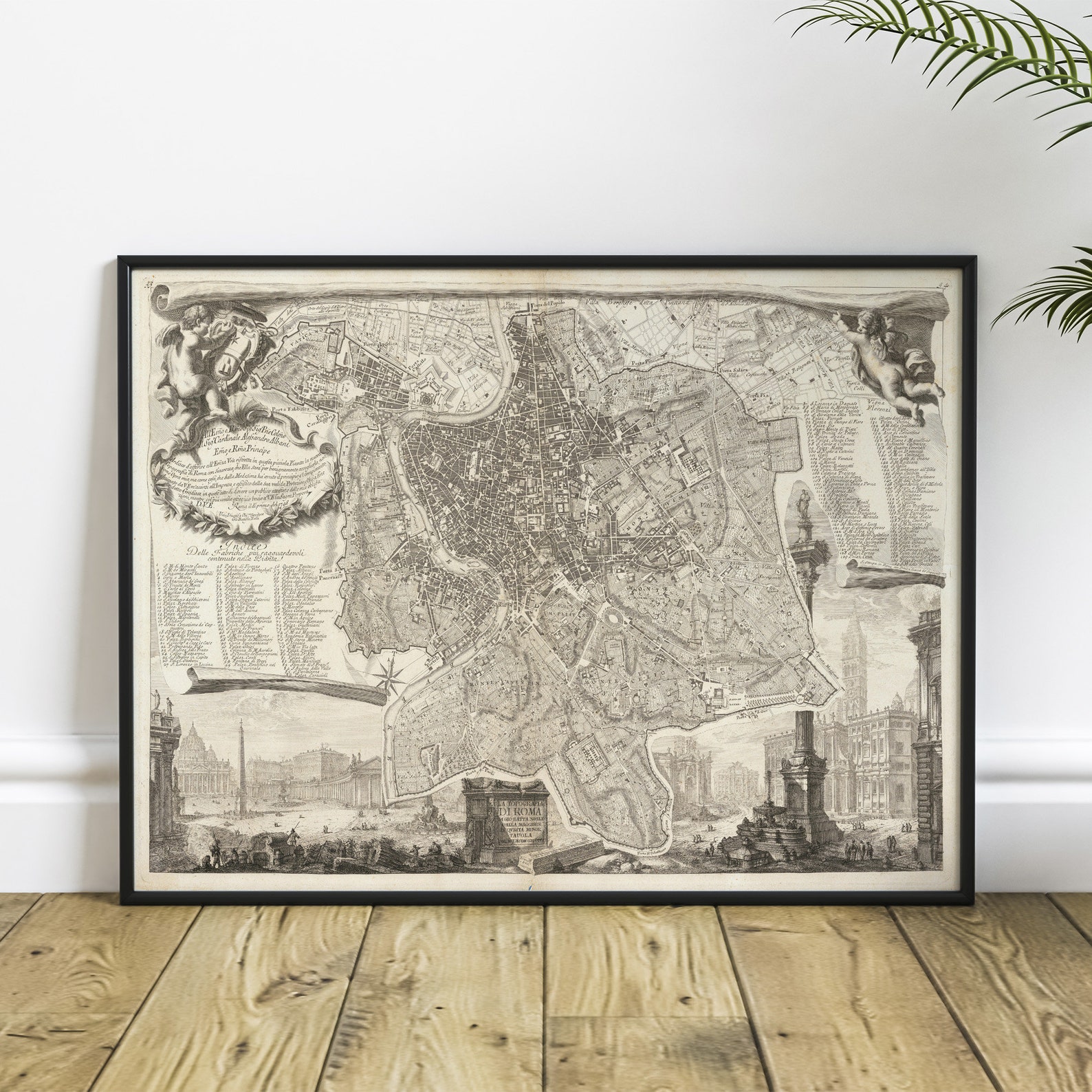1748 Map of Rome Antique Map of Rome Old Historical Map of - Etsy