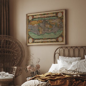 1579 Map of the World, 16th Century Antique Map of the World, Old Map ...