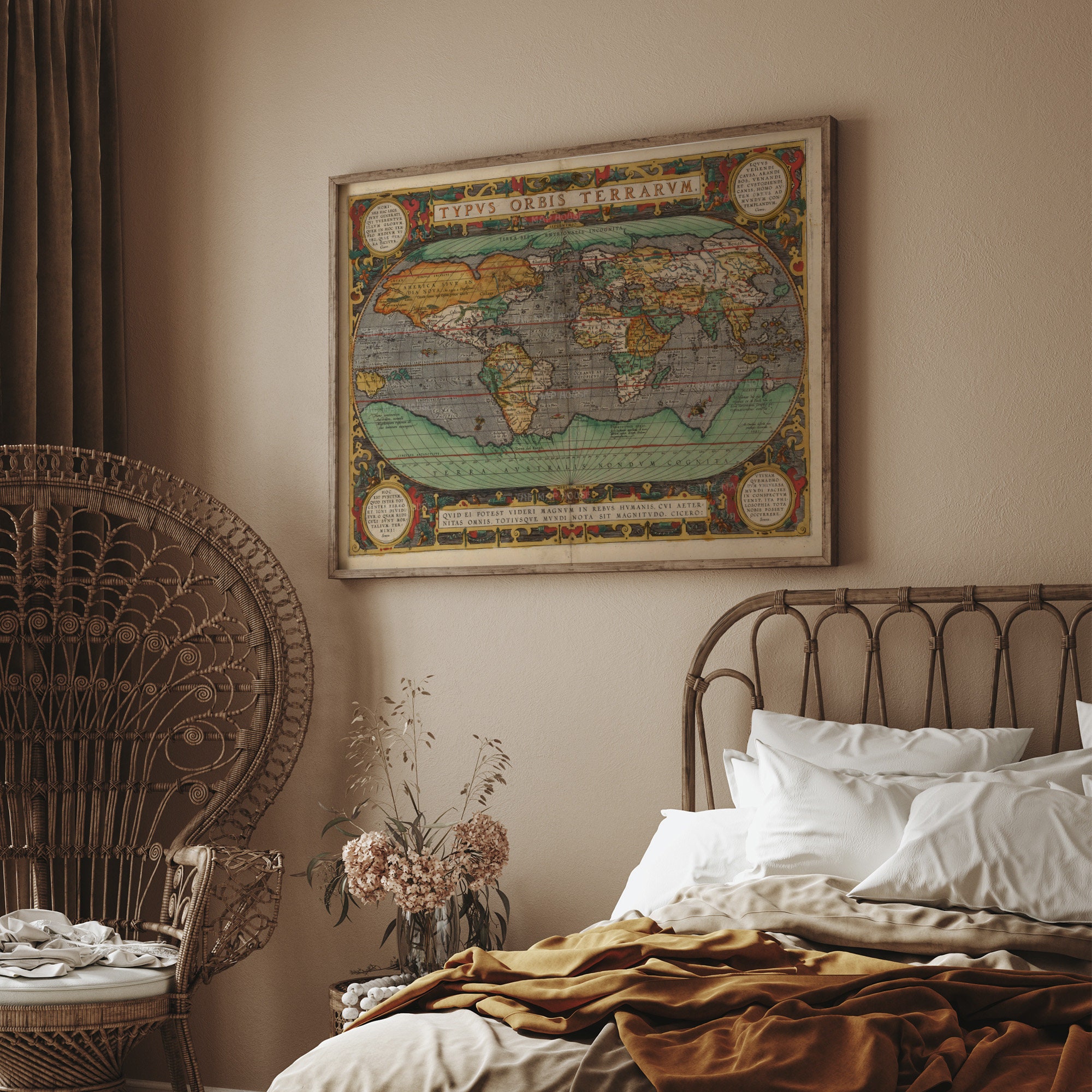 1579 Map of the World, 16th Century Antique Map of the World, Old Map ...