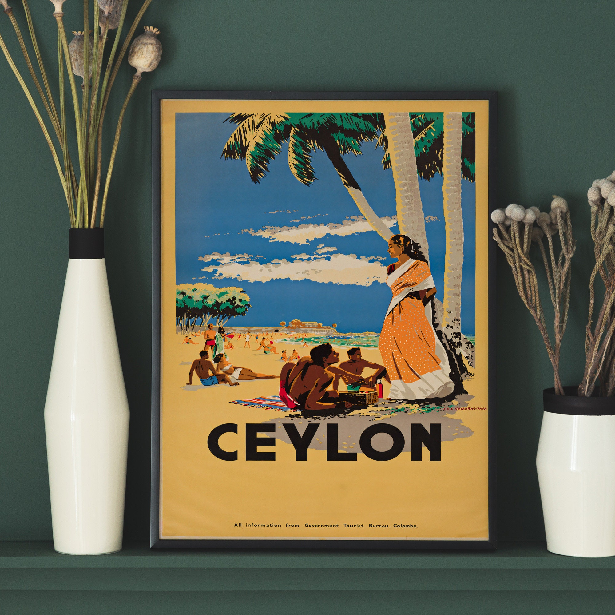 Ceylon Vintage Poster Ceylon Retro Print Vintage British - Etsy