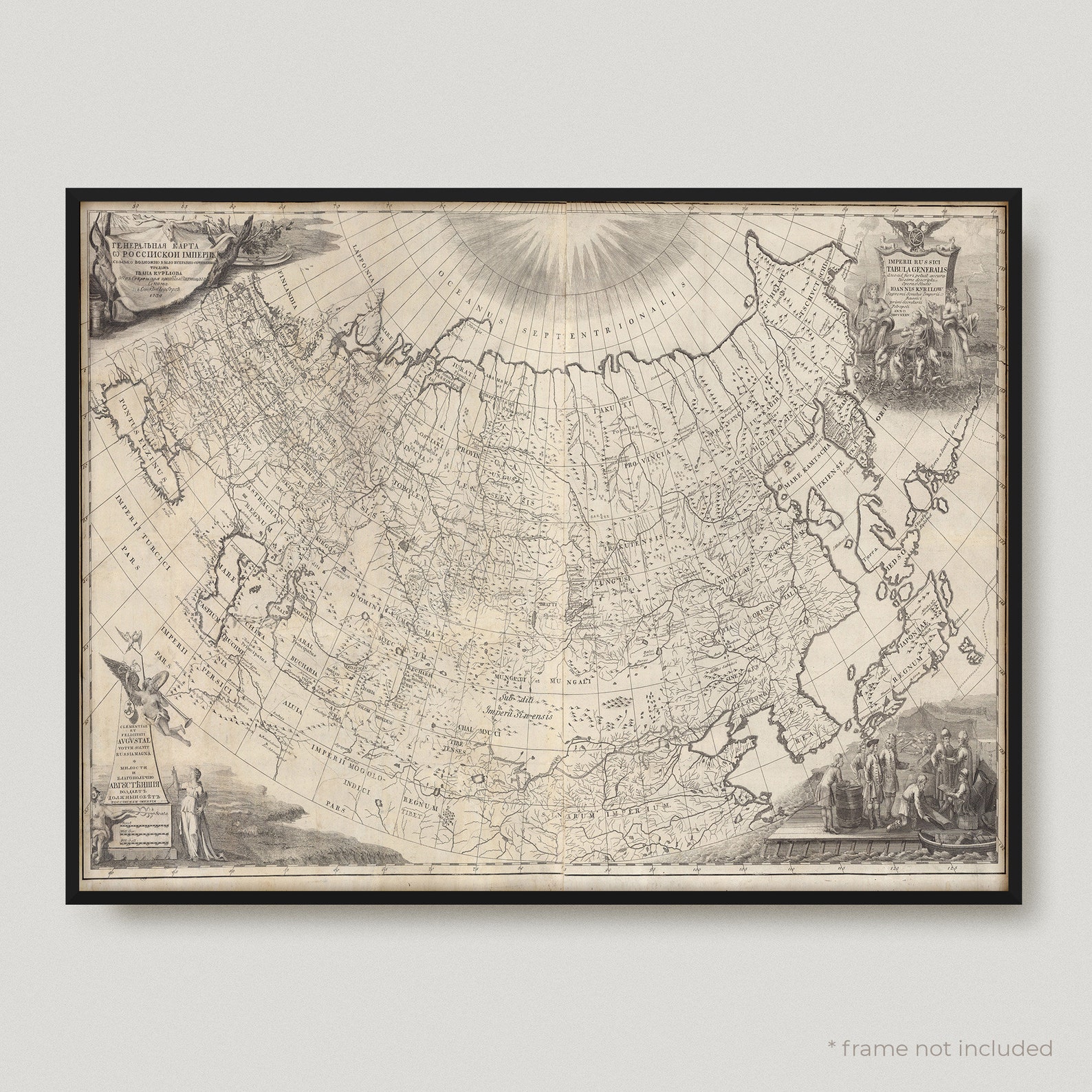 1734 Map of Russian Empire Antique Map of Russian Empire Old - Etsy