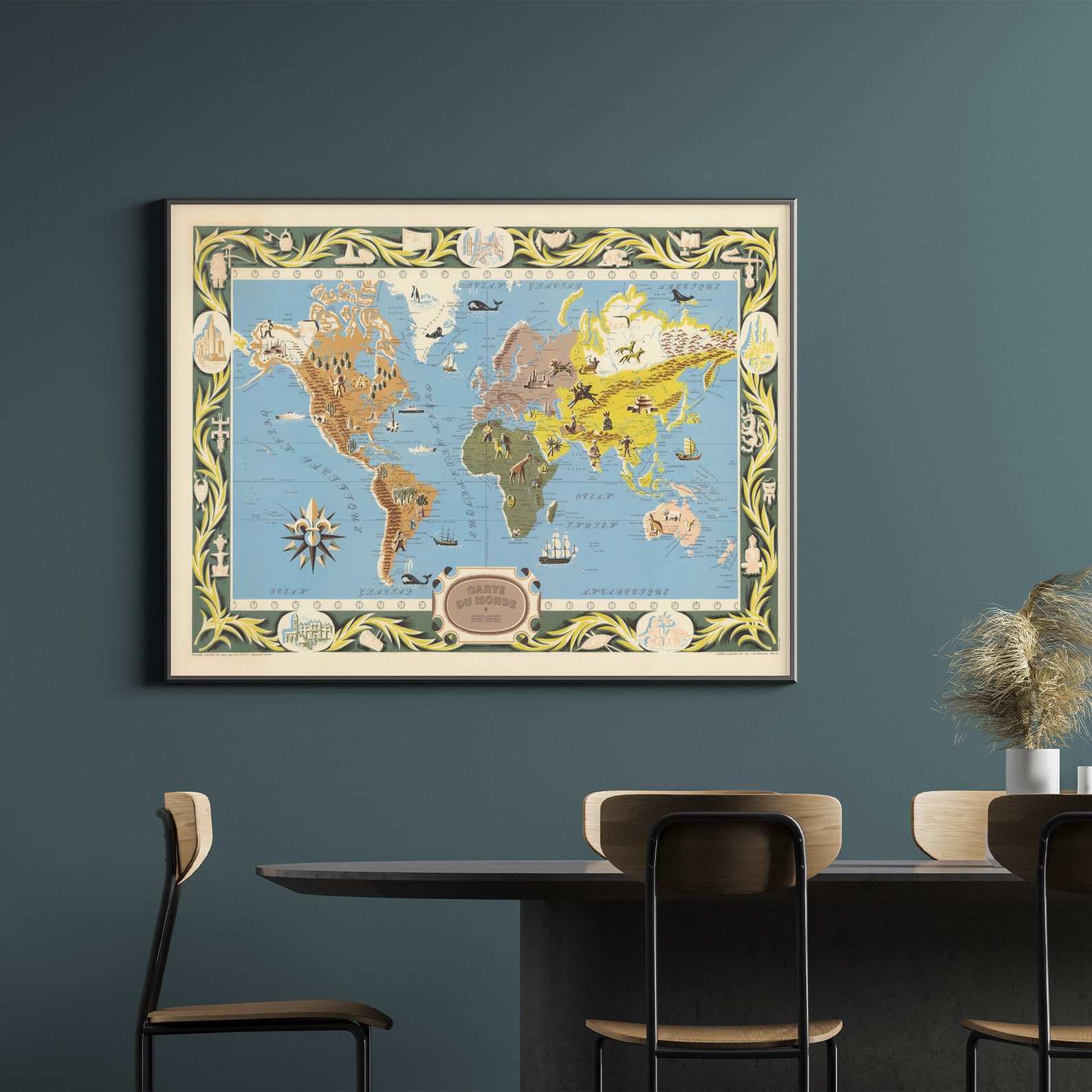 1956 World Map 20th Century Antique Map of the World Old Map - Etsy