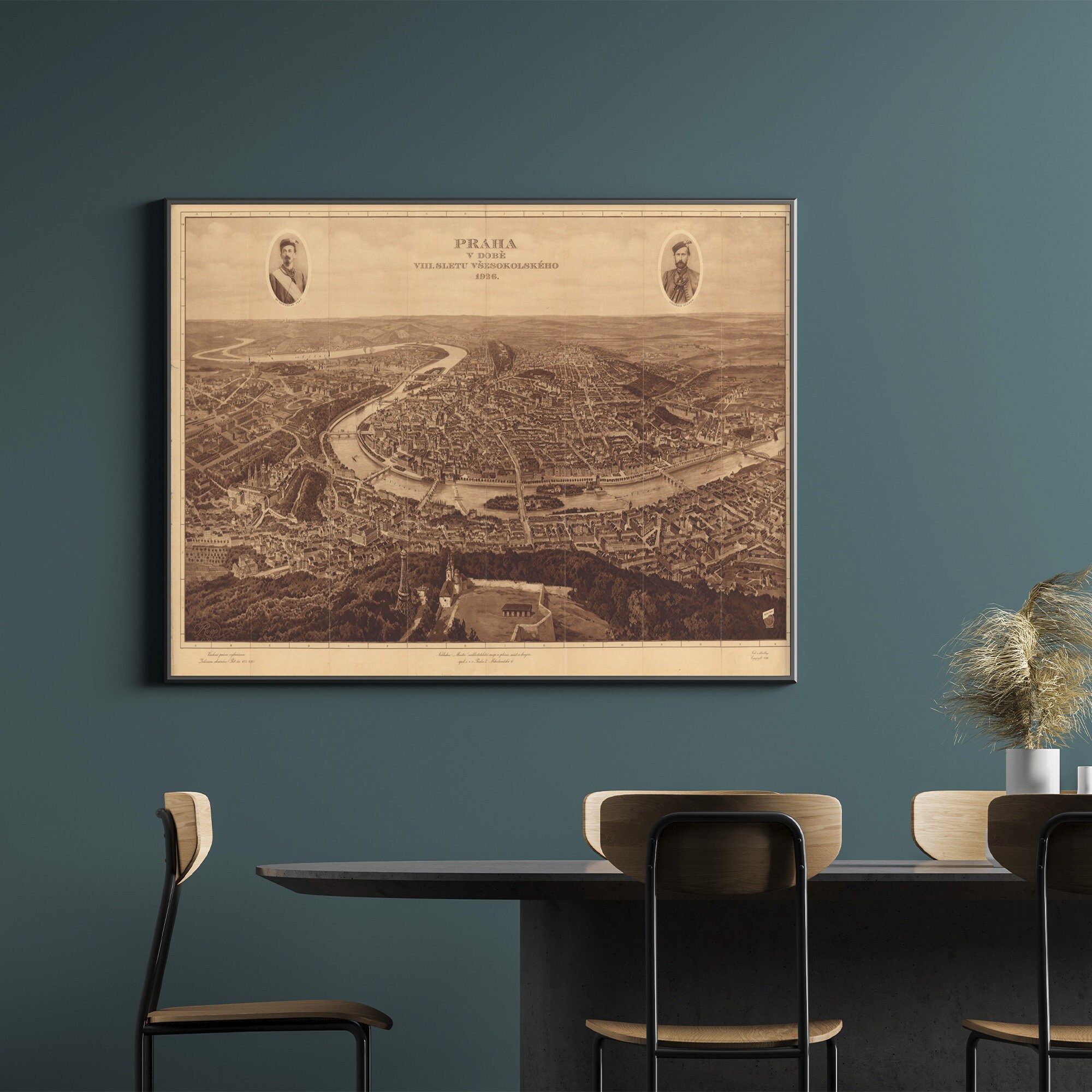 1926 Map of Prague Antique Map of Prague Old Historical Map | Etsy