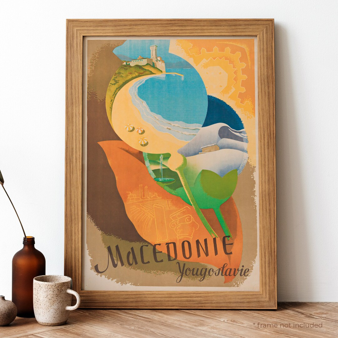 Macedonia Vintage Poster, Macedonia Retro Print, Vintage Macedonian ...