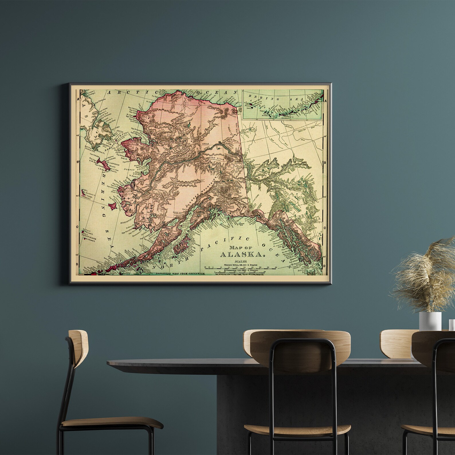 1895 Alaska Map Historical Map of Alaska Antique Map of - Etsy