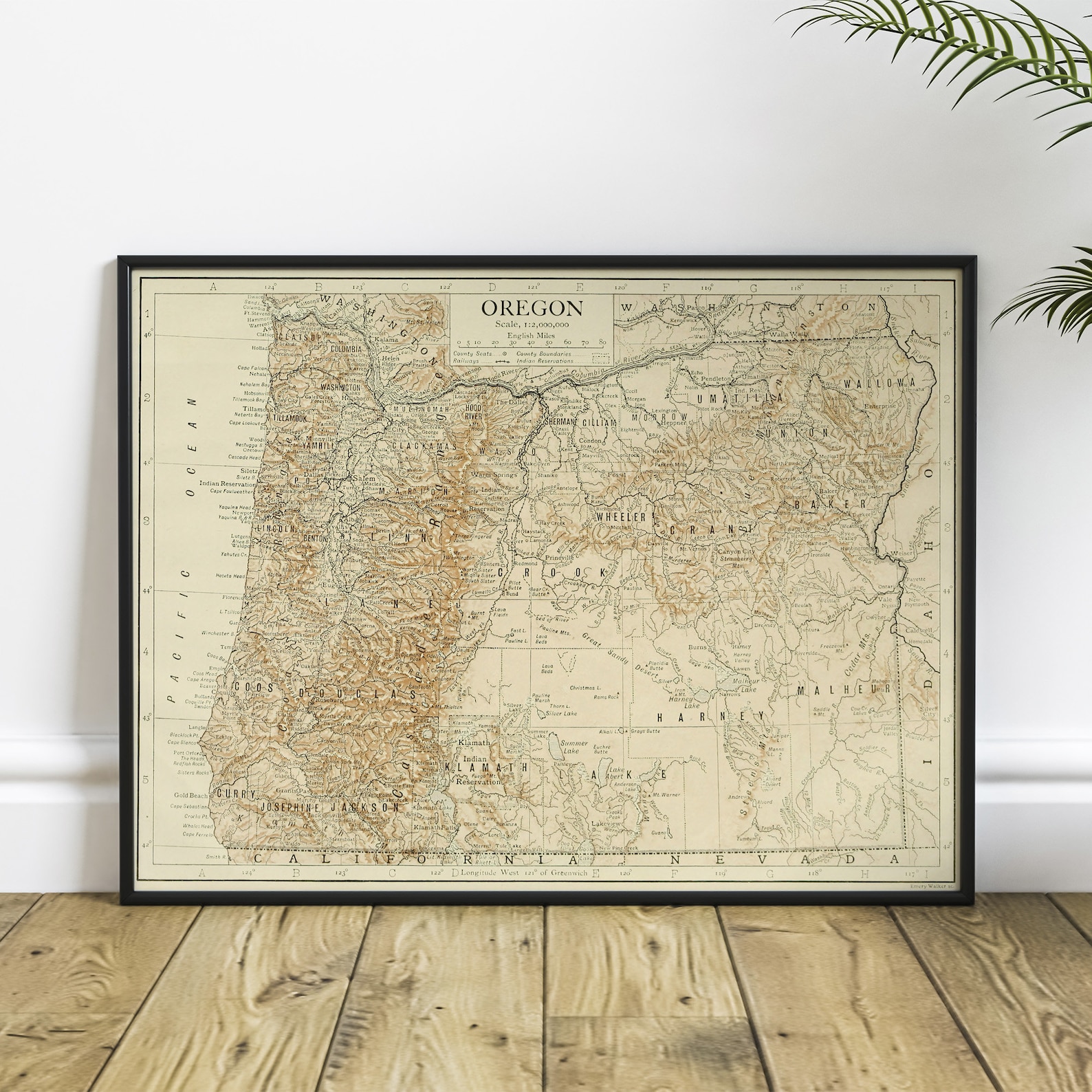 1911 Map of Oregon, Historical Map of Oregon, Antique Map of Oregon ...