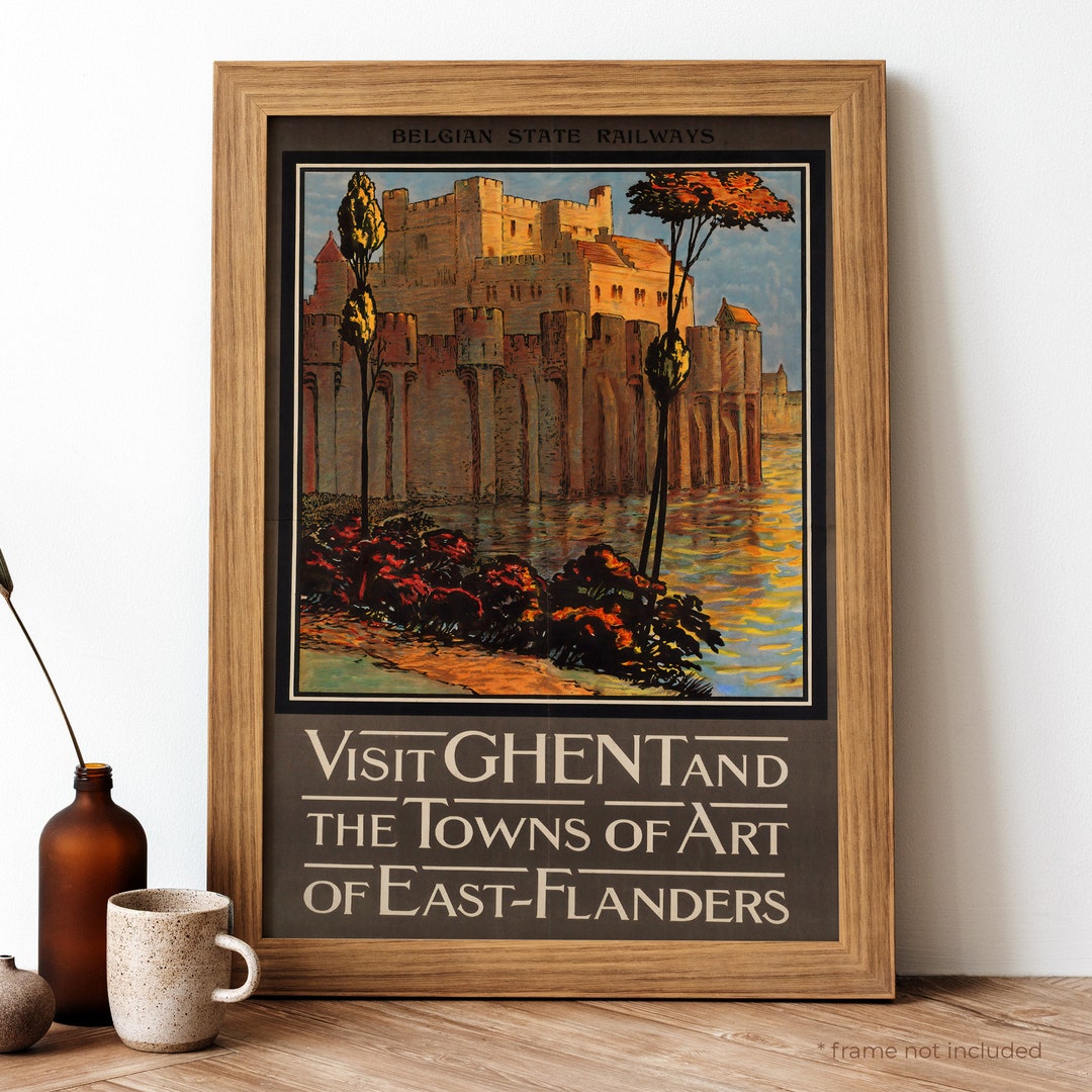 Gent Vintage Poster, Gent Retro Druck, Vintage Holländisches ...