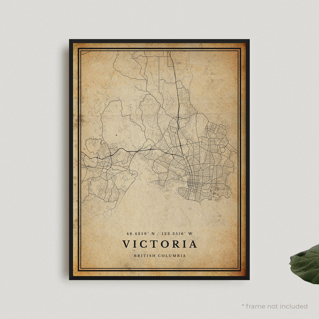 Victoria Vintage Map Print, Victoria Retro Map Poster, Antique Style ...