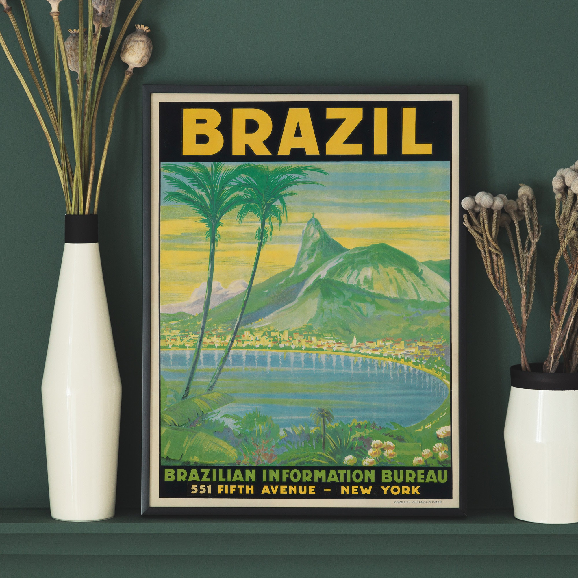 Brazil Vintage Poster Brazil Retro Print Vintage Brazilian | Etsy