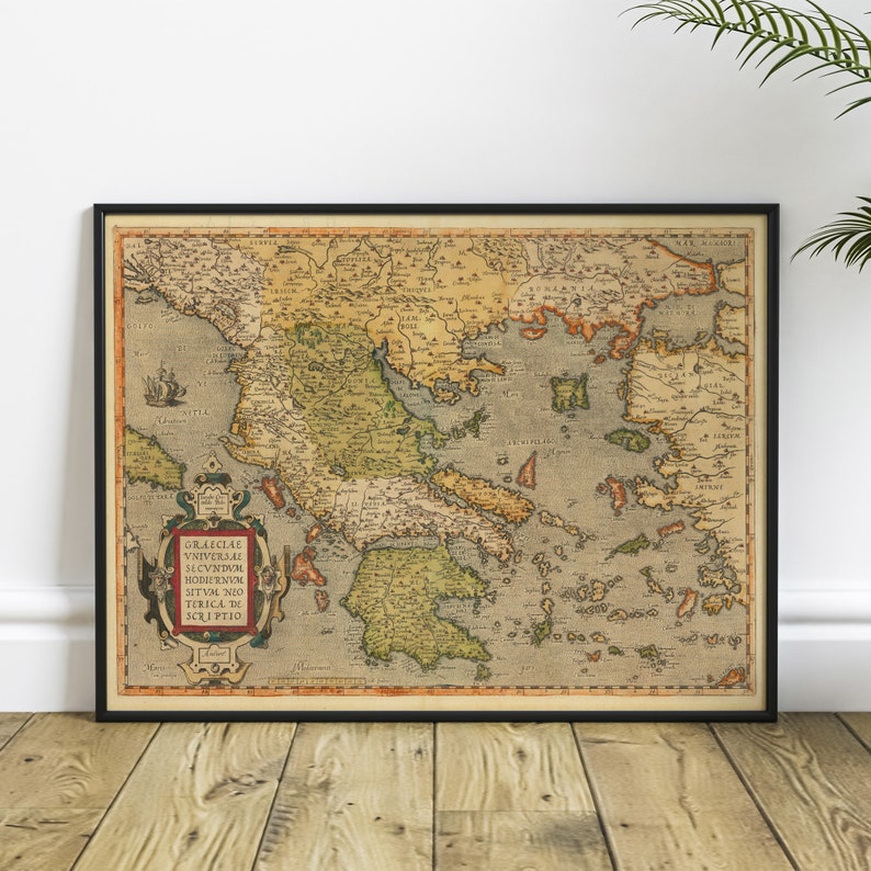 1584 Map of Greece Antique Map of Greece Old Map of Greece | Etsy