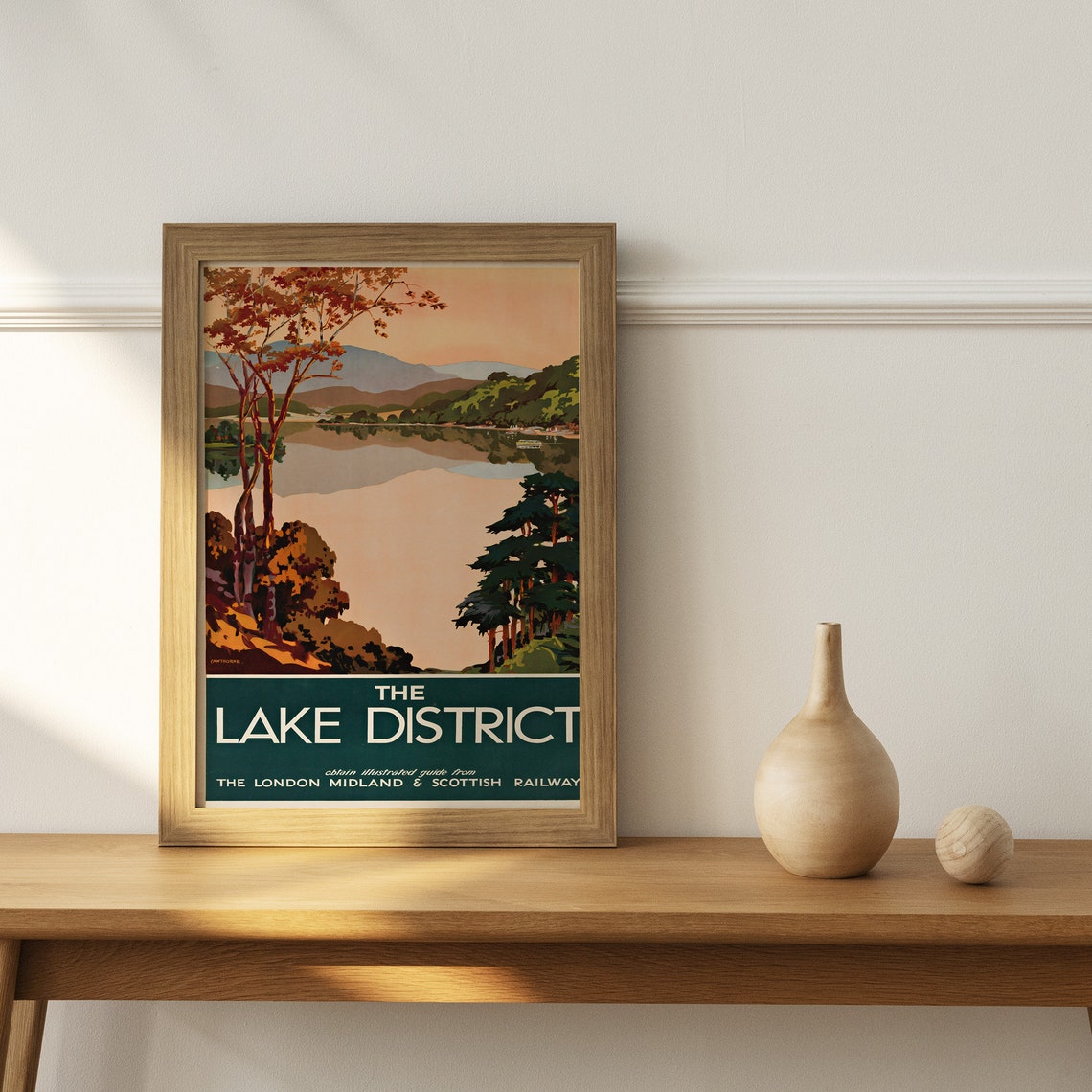 The Lake District Vintage Poster the Lake District Retro - Etsy