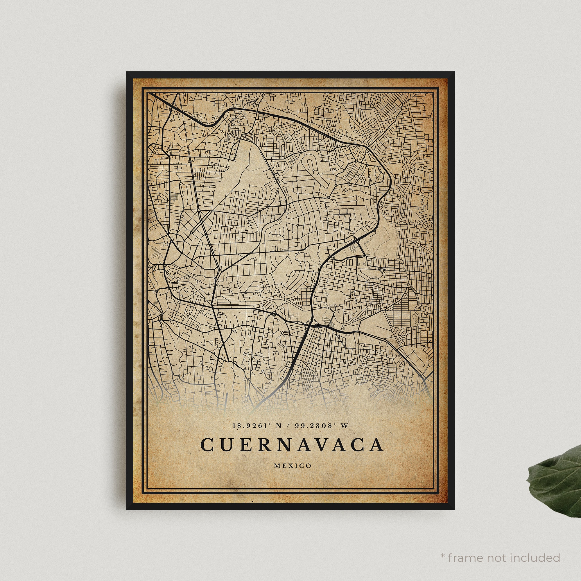 Cuernavaca Vintage mapa impresión Cuernavaca retro mapa - Etsy España