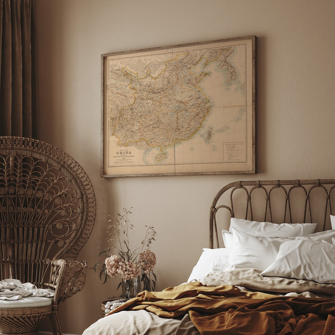 Map of China Antique Map of China Old Map of China Vintage - Etsy