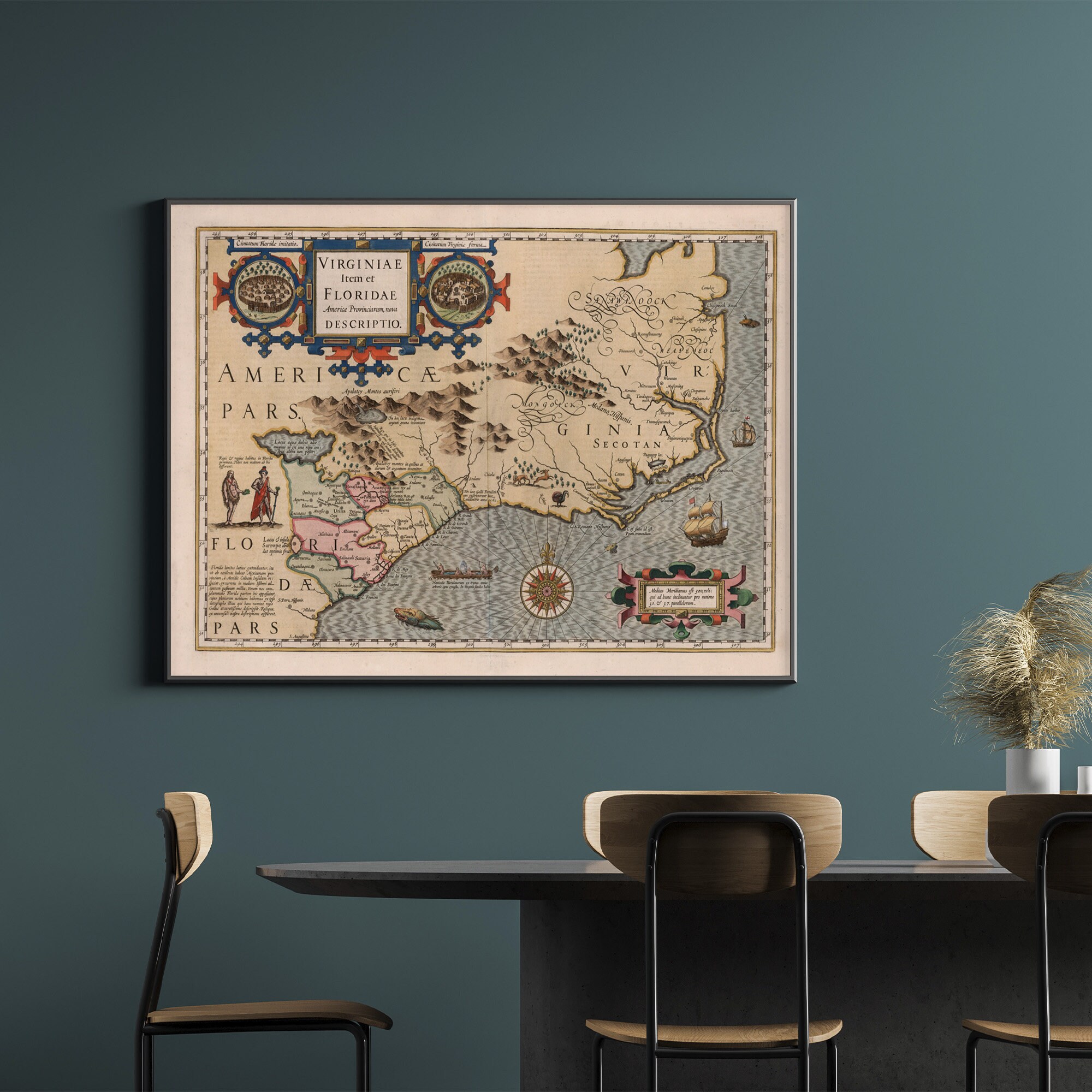 1623 Map of the United Provinces Virginia Antique Map of | Etsy