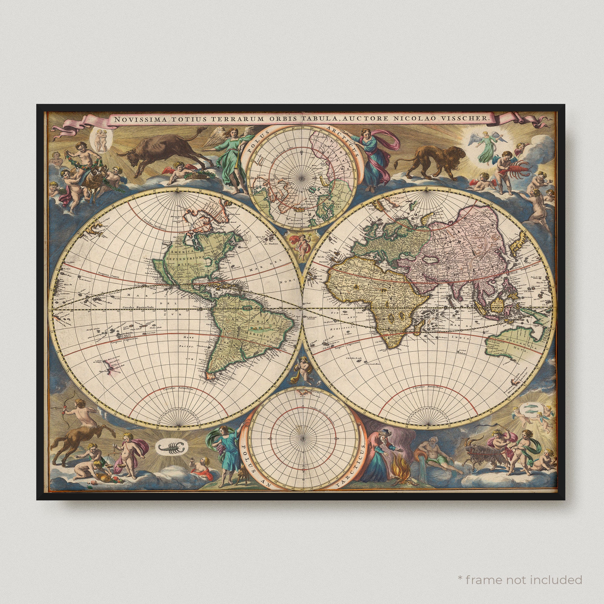 1690 World Map 17th Century Antique Map of the World Old Map - Etsy