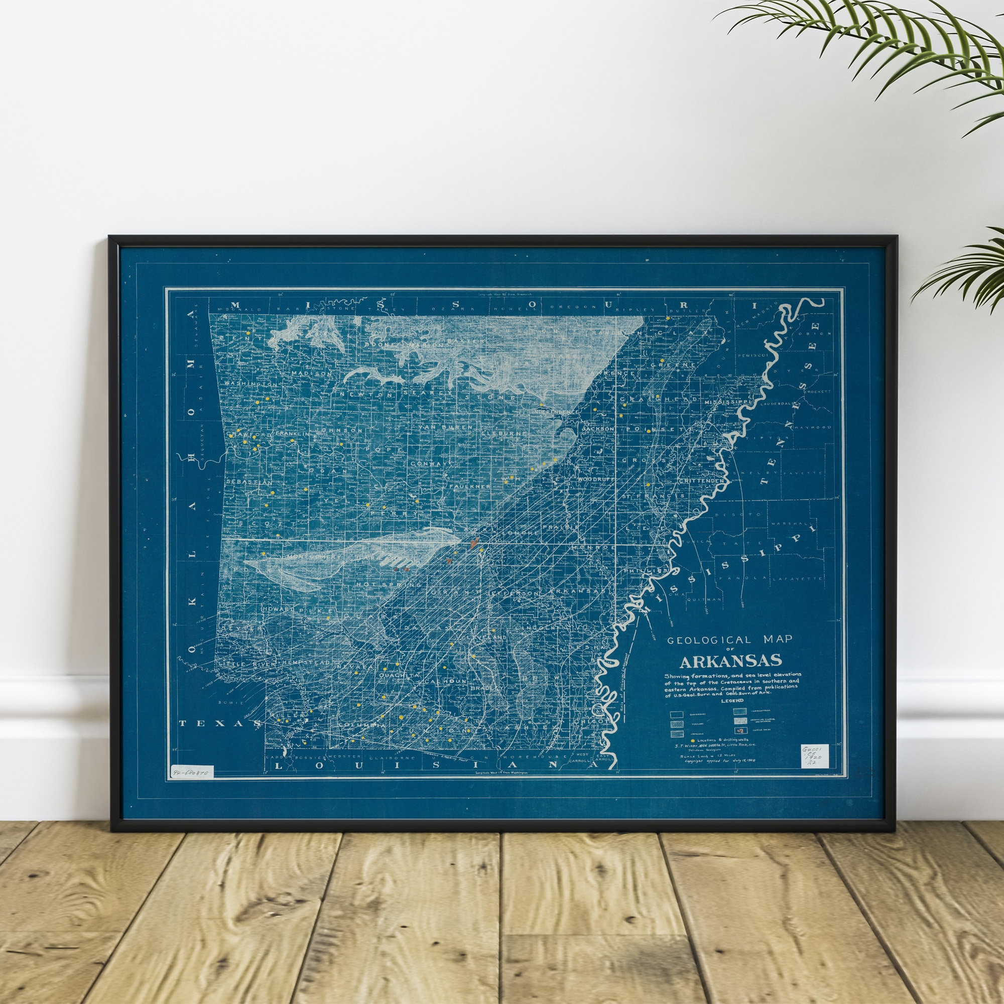 Geological Map of Arkansas Showing Historical Map of - Etsy
