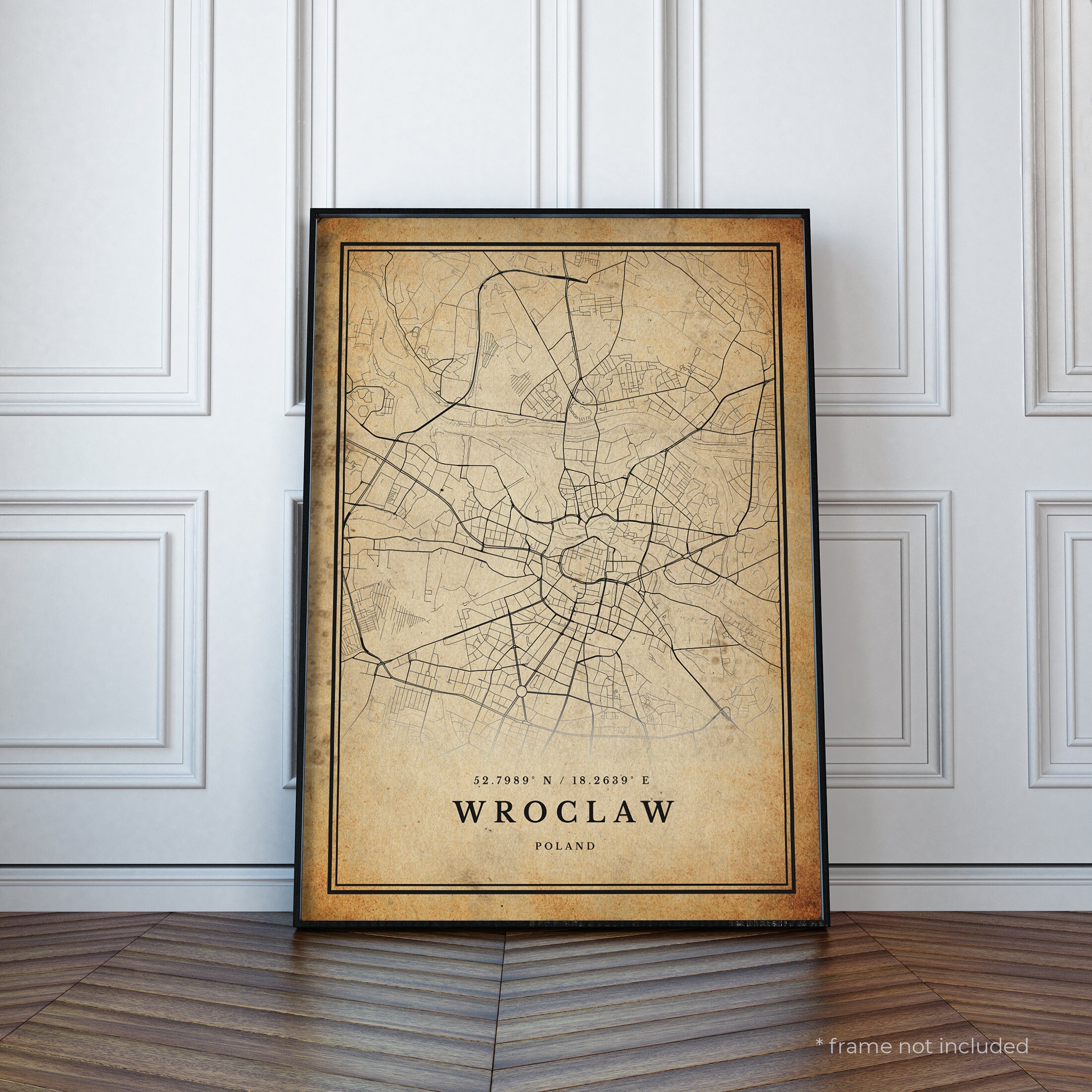 Wroclaw Vintage Map Print, Wroclaw Retro Map Poster, Antique Style Map ...