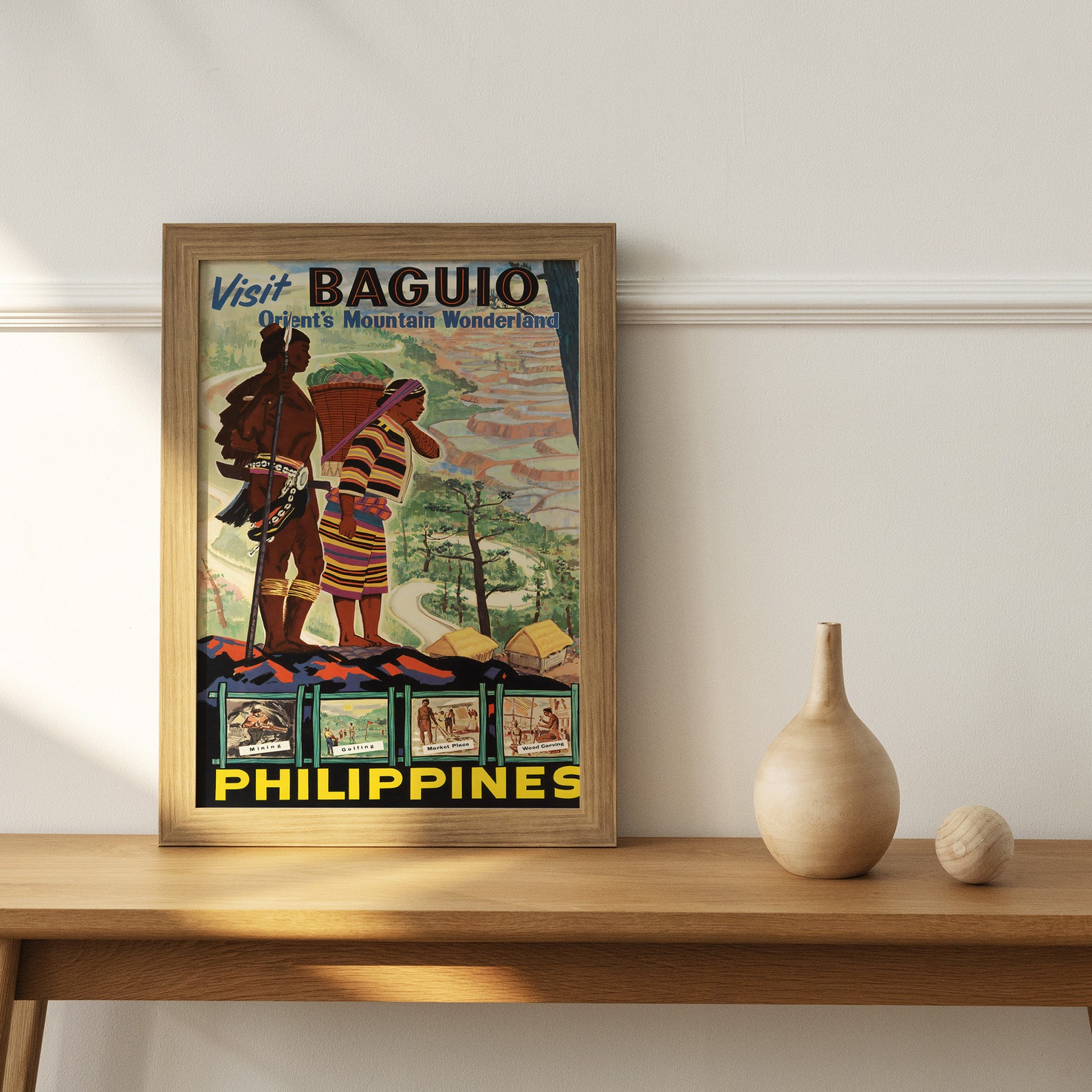 Baguio Vintage Poster Baguio Retro Print Vintage Philippine - Etsy