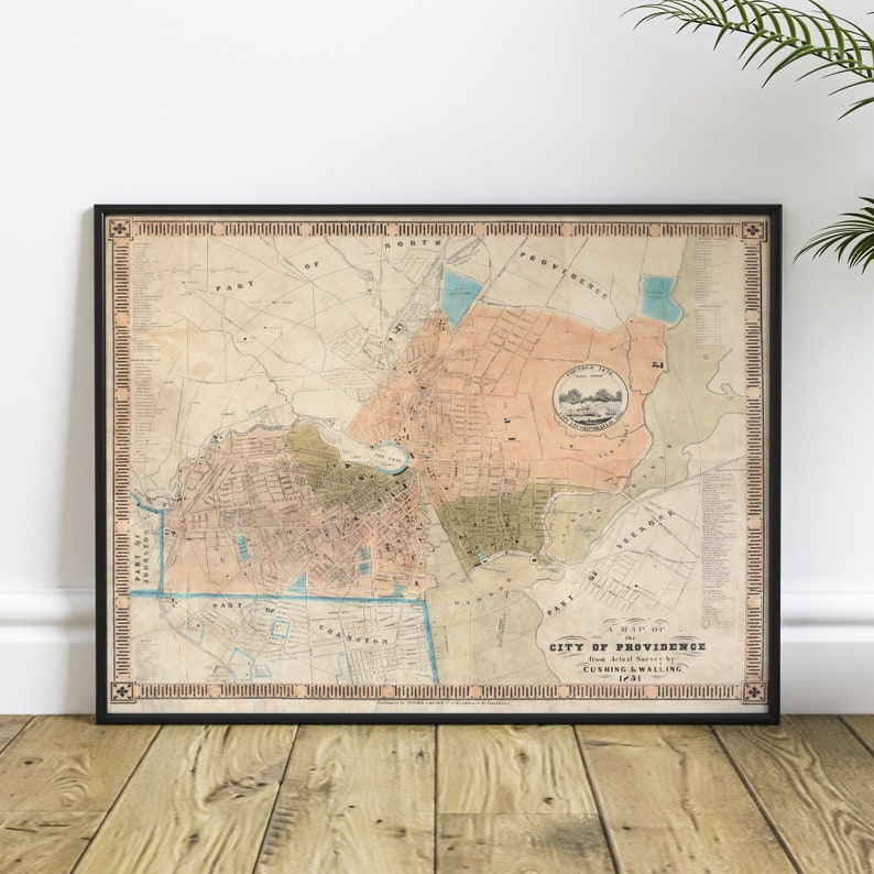 A Map of the City of Providence Antique Map of Providence - Etsy