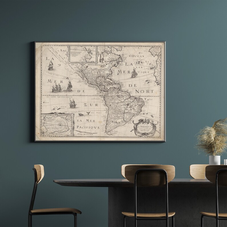 1646 Map of USA Antique Map of USA Old Map Vintage USA Map - Etsy