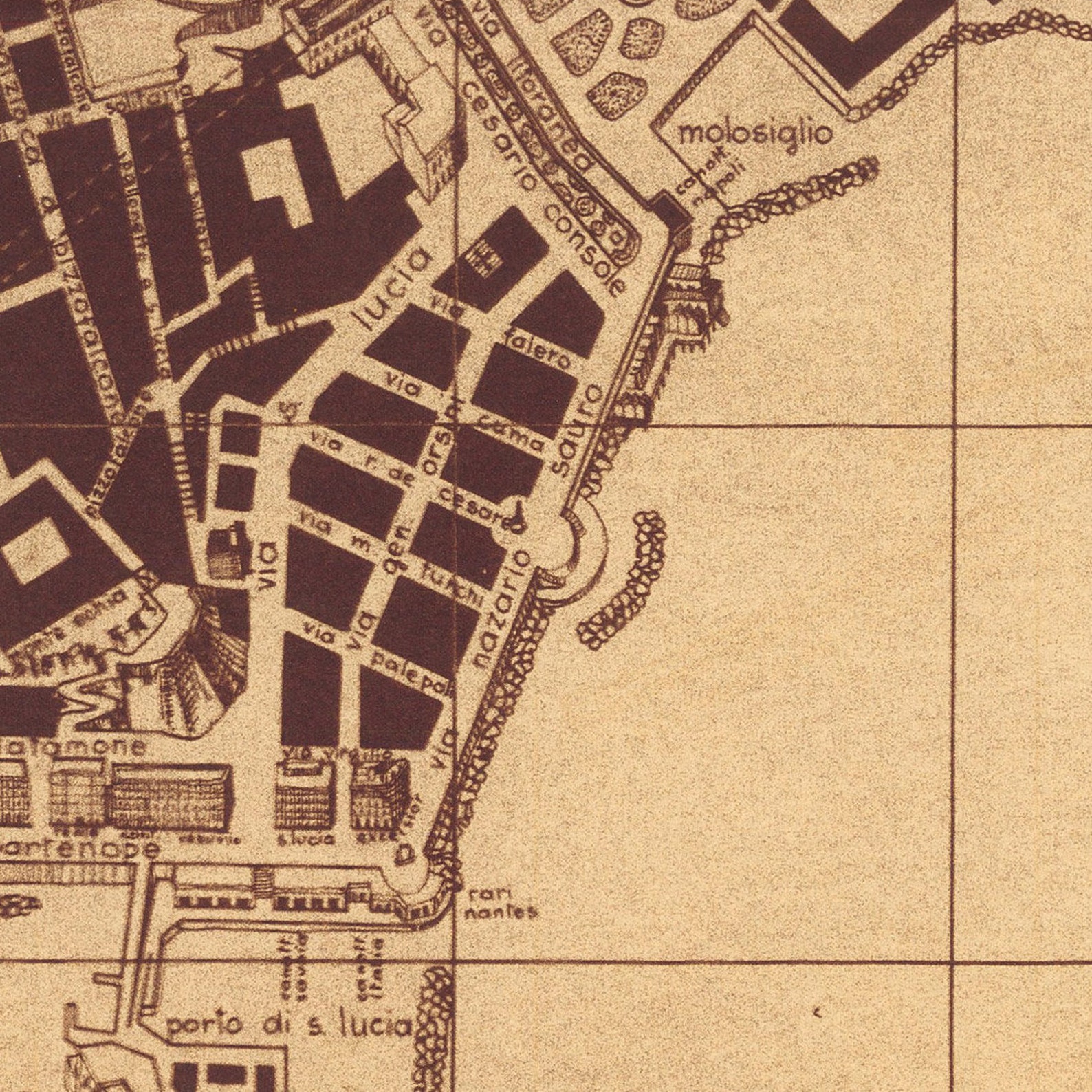 1940 Map of Naples, Antique Map of Naples, Old Historical Map of Naples ...