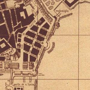 1940 Map of Naples, Antique Map of Naples, Old Historical Map of Naples ...