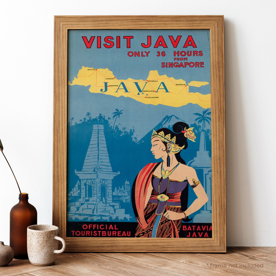 Java Vintage Poster, Java Retro Druck, Vintage Holländisches ...