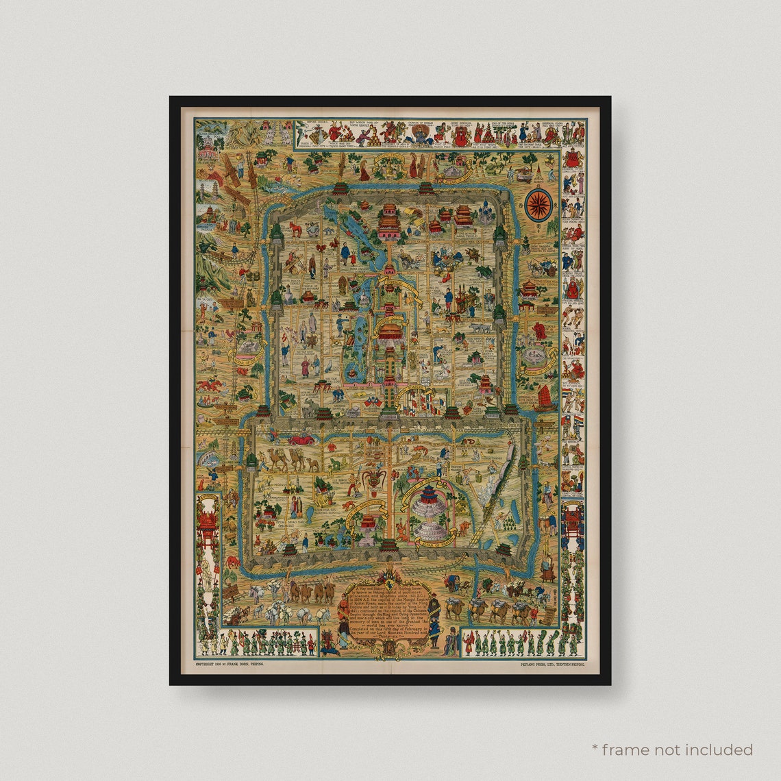 1936 Map and History of Peiping Antique Map of Beijing Old - Etsy