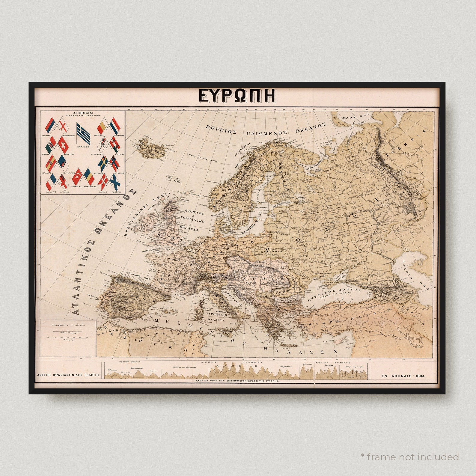 1894 Map of Europe 19th Century Antique Map of Europe Old - Etsy