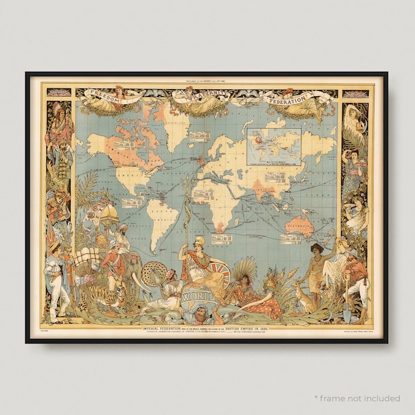 Antique Map of British Empire - Etsy
