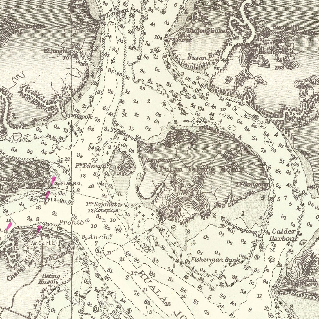 1936 Admiralty Chart Singapore Strait Antique Map of - Etsy