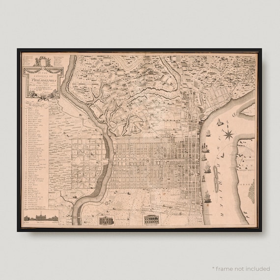 Plan of Philadelphia Antique Map of Philadelphia Old - Etsy