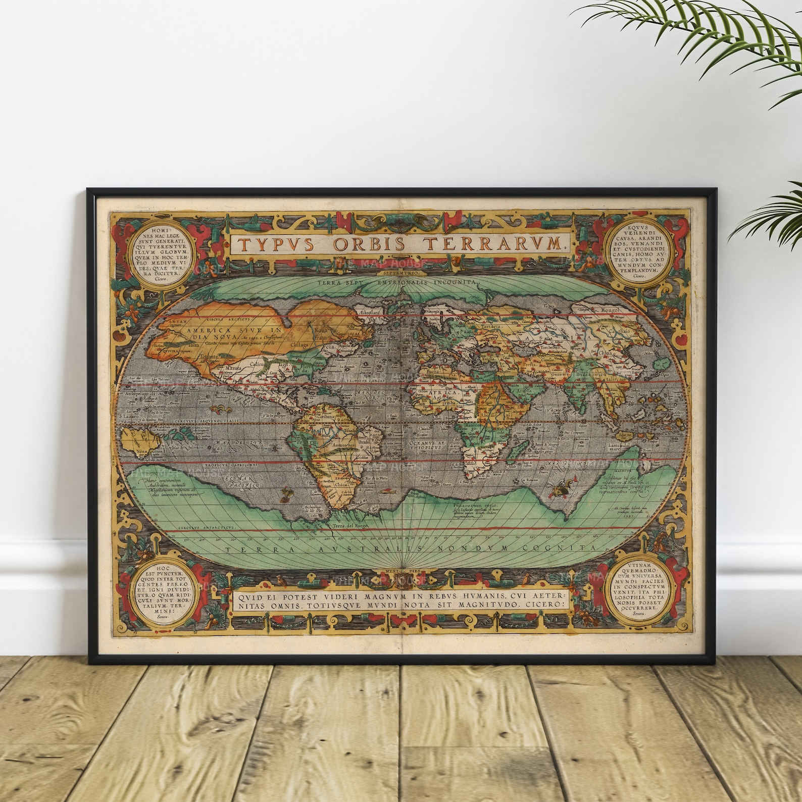 1579 Map of the World, 16th Century Antique Map of the World, Old Map ...