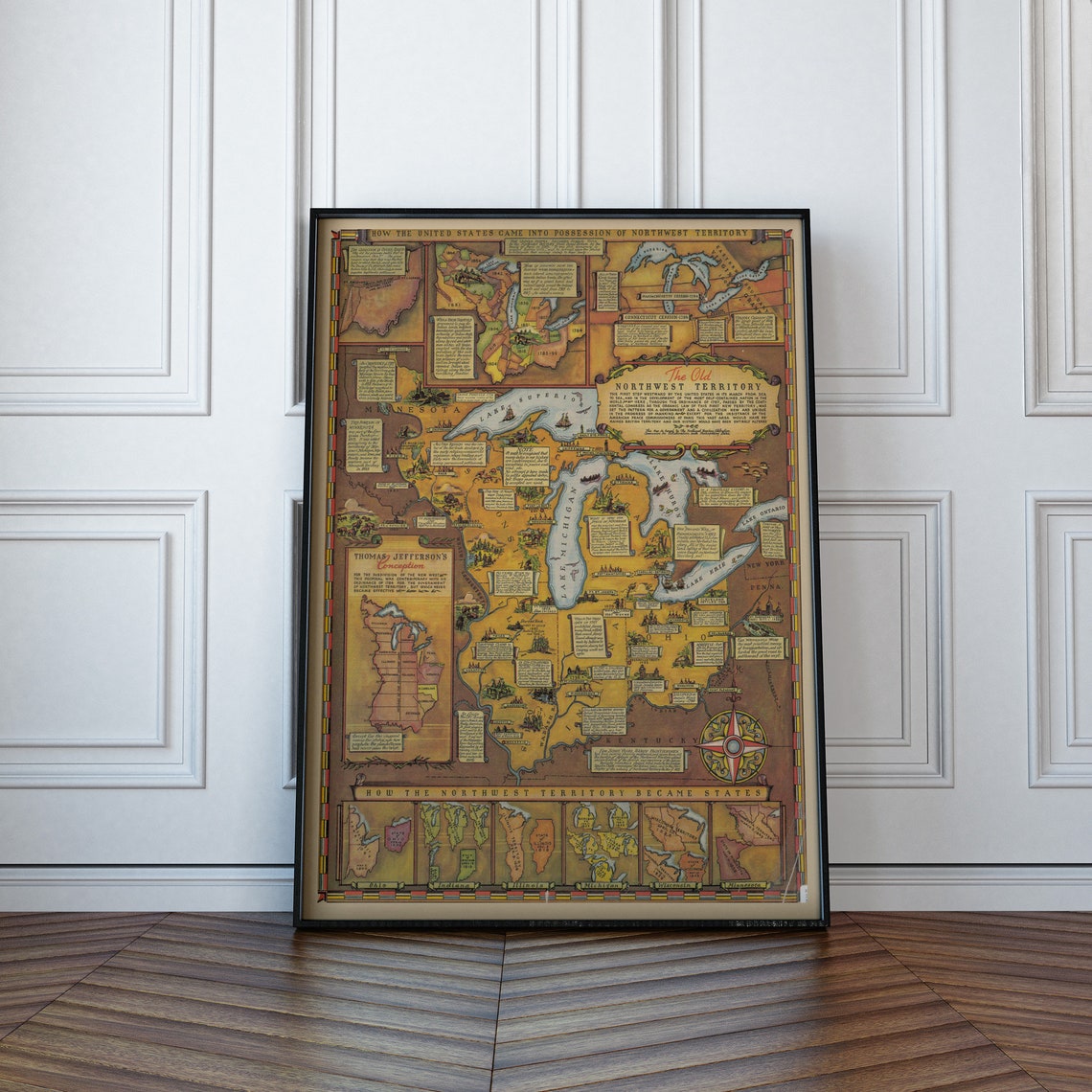 Historical Map of the Old Northwest Territory Northwest - Etsy