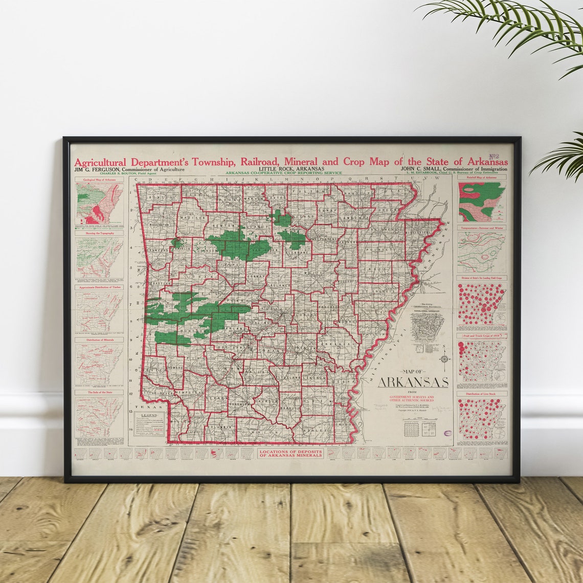 Map Of Arkansas Historical Map of Arkansas Antique map of | Etsy