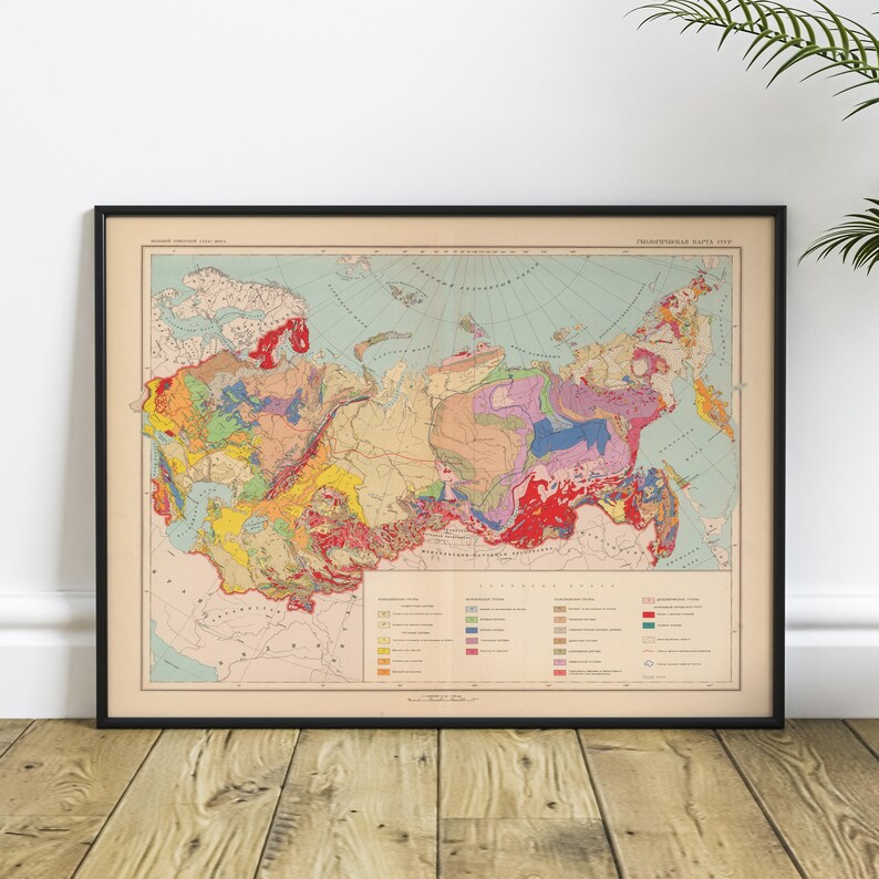 1937 Geological Map of USSR Antique Map of USSR Old Map of - Etsy