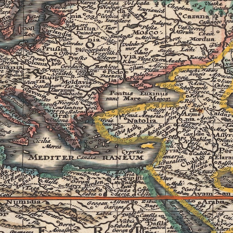 1665 Map of the World 17th Century Antique Map of the World - Etsy