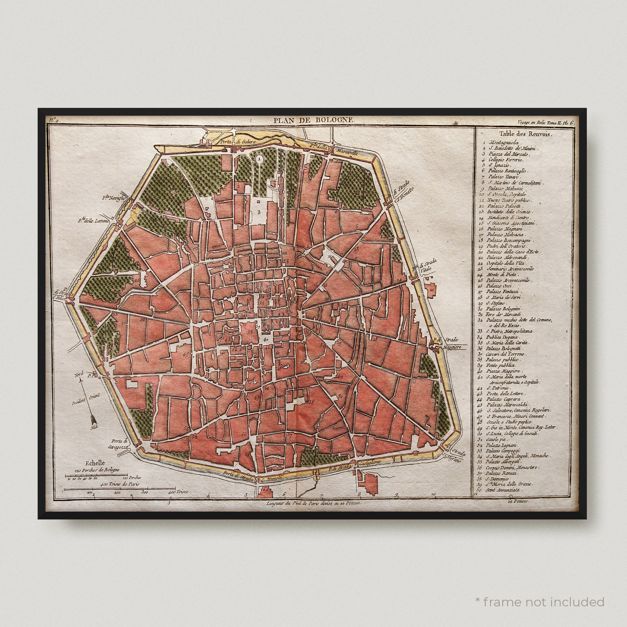Map of Bologna Antique Map of Bologna Old Historical Map of - Etsy