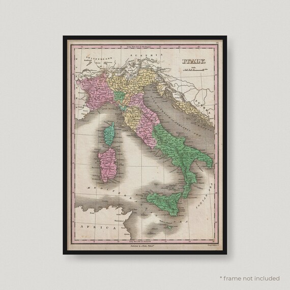 1827 Map of Italy Antique Map of Italy Old Map of Italy | Etsy