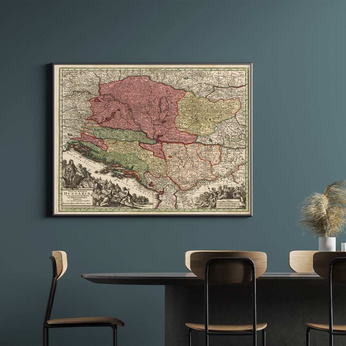 1727 Map of the Kingdom of Hungary Antique Map of Hungary - Etsy