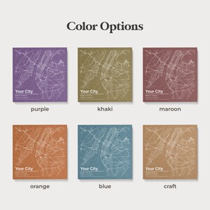 Personalized City Street Map Canvas, Custom Modern Minimalist Urban Art ...