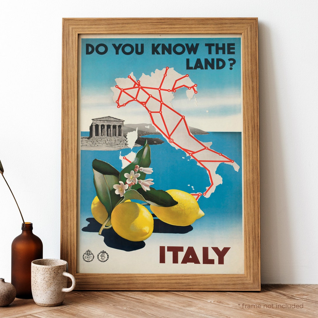 Italy Vintage Poster, Italy Retro Print, Vintage Italian Travel Poster ...