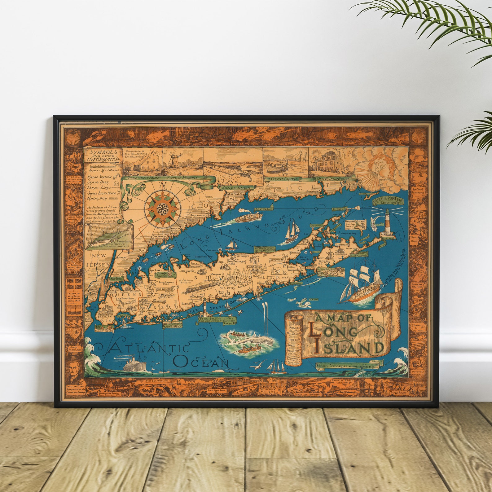 1933 A Map of Long Island Antique Map of Long Island Old - Etsy