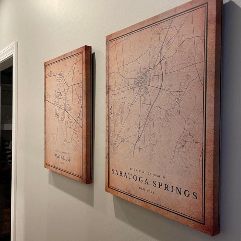 Custom Vintage Map Print Personalized Retro Map Poster | Etsy