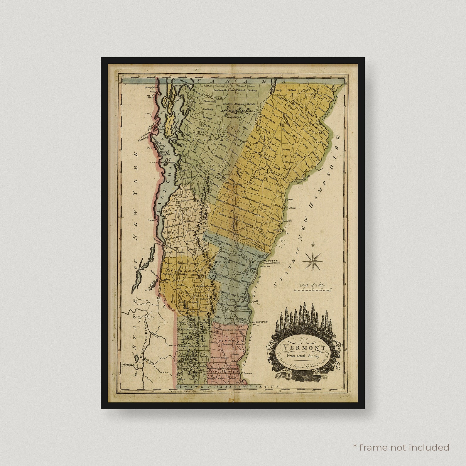 Map of Vermont Historical Map of Vermont Antique Map of - Etsy