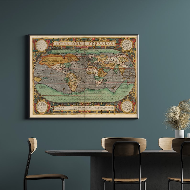 1579 Map of the World, 16th Century Antique Map of the World, Old Map ...