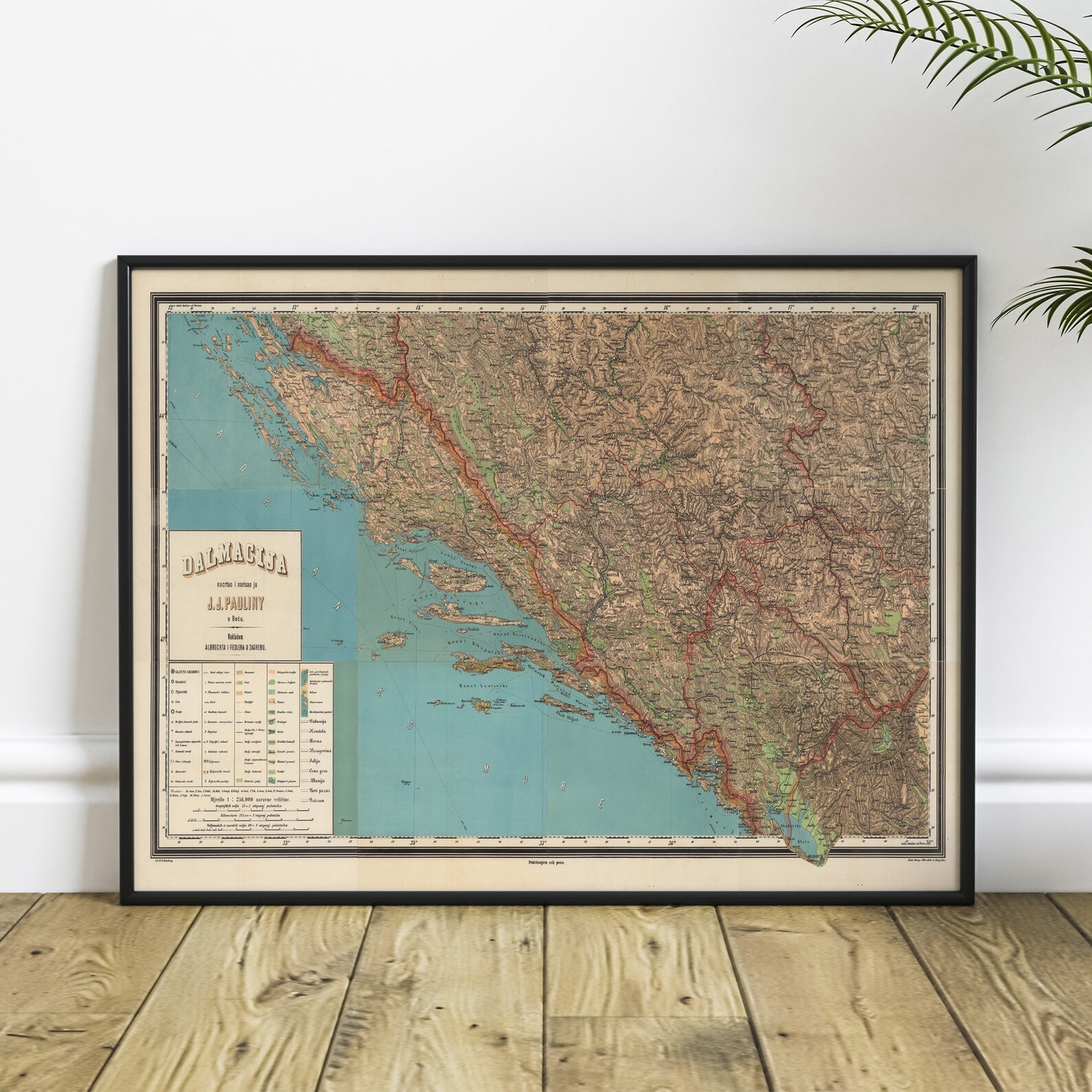 1877 Composite. Dalmacija, Antique Map of Dalmacija, Old Map of ...