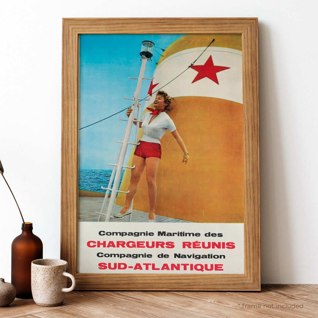 France Vintage Poster, France Retro Print, Vintage French Travel Poster ...