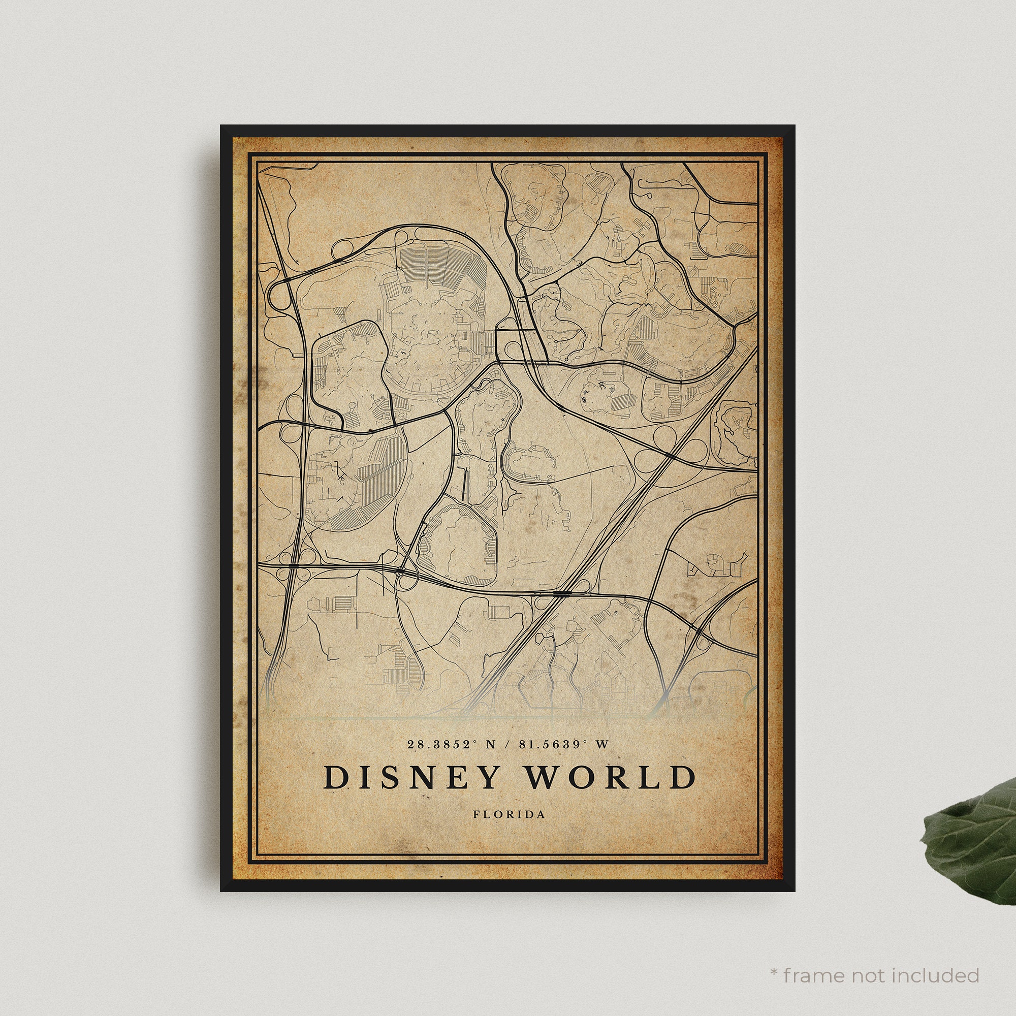 Disneyworld Vintage Map Print Disneyworld Retro Map Poster | Etsy