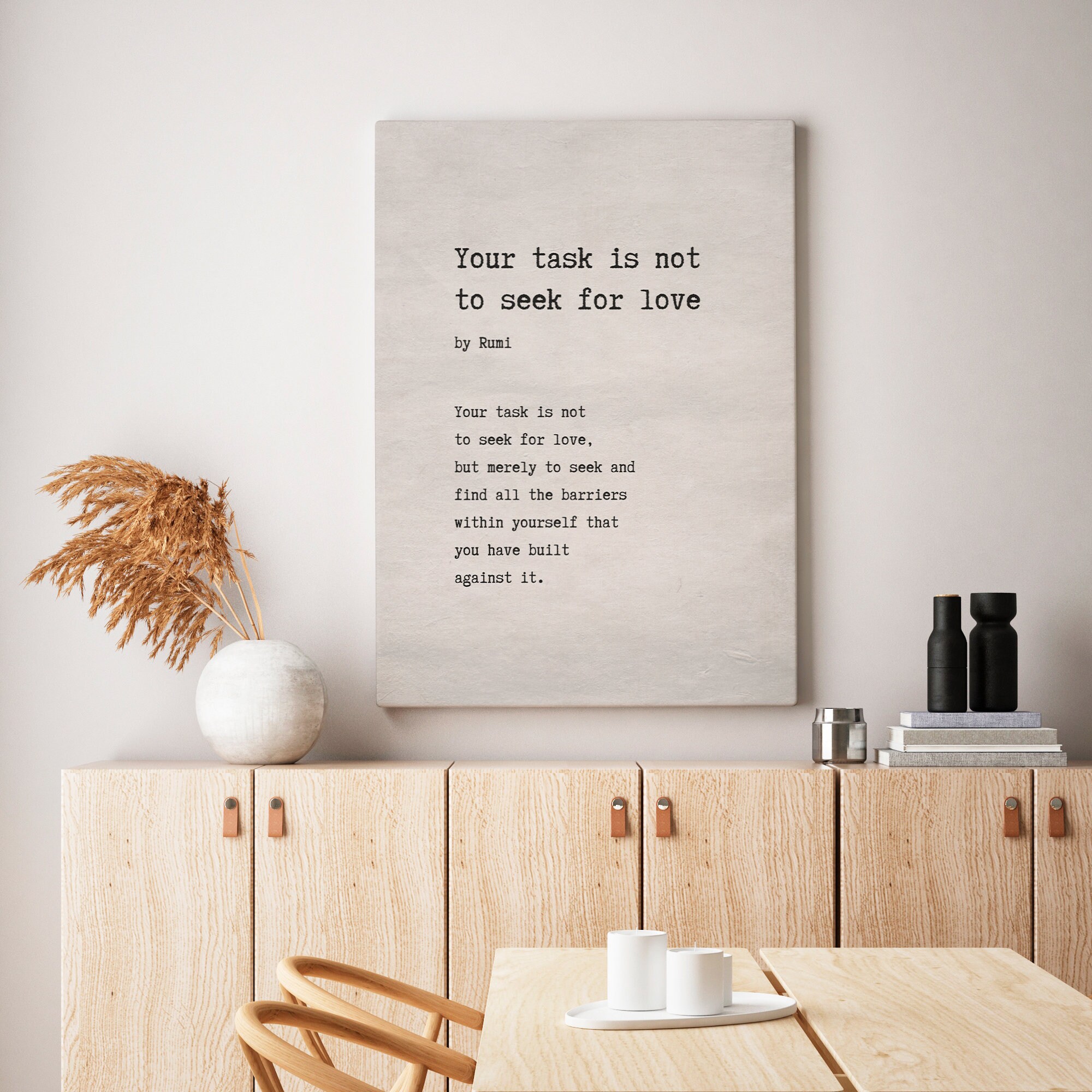 Your Task is Not to Seek by Rumi Poem Print - Vintage Canvas Print ...